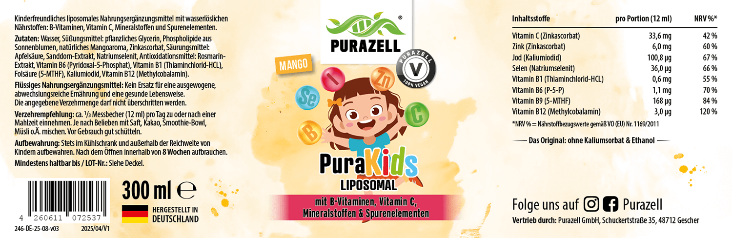PuraKids Liposomal - Mango | Purazell